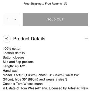 Coach | Jackets & Coats | Authentic Coach X Tom Wesselmann Womens ...